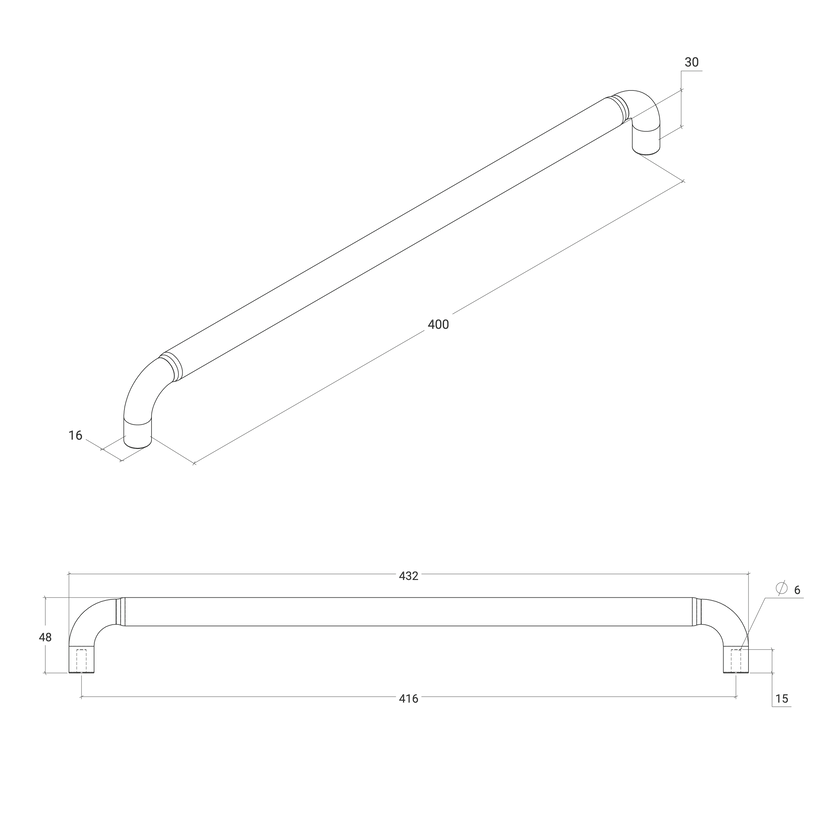 Momo Elba Appliance Pull 416mm in Bronze – Momo Handles