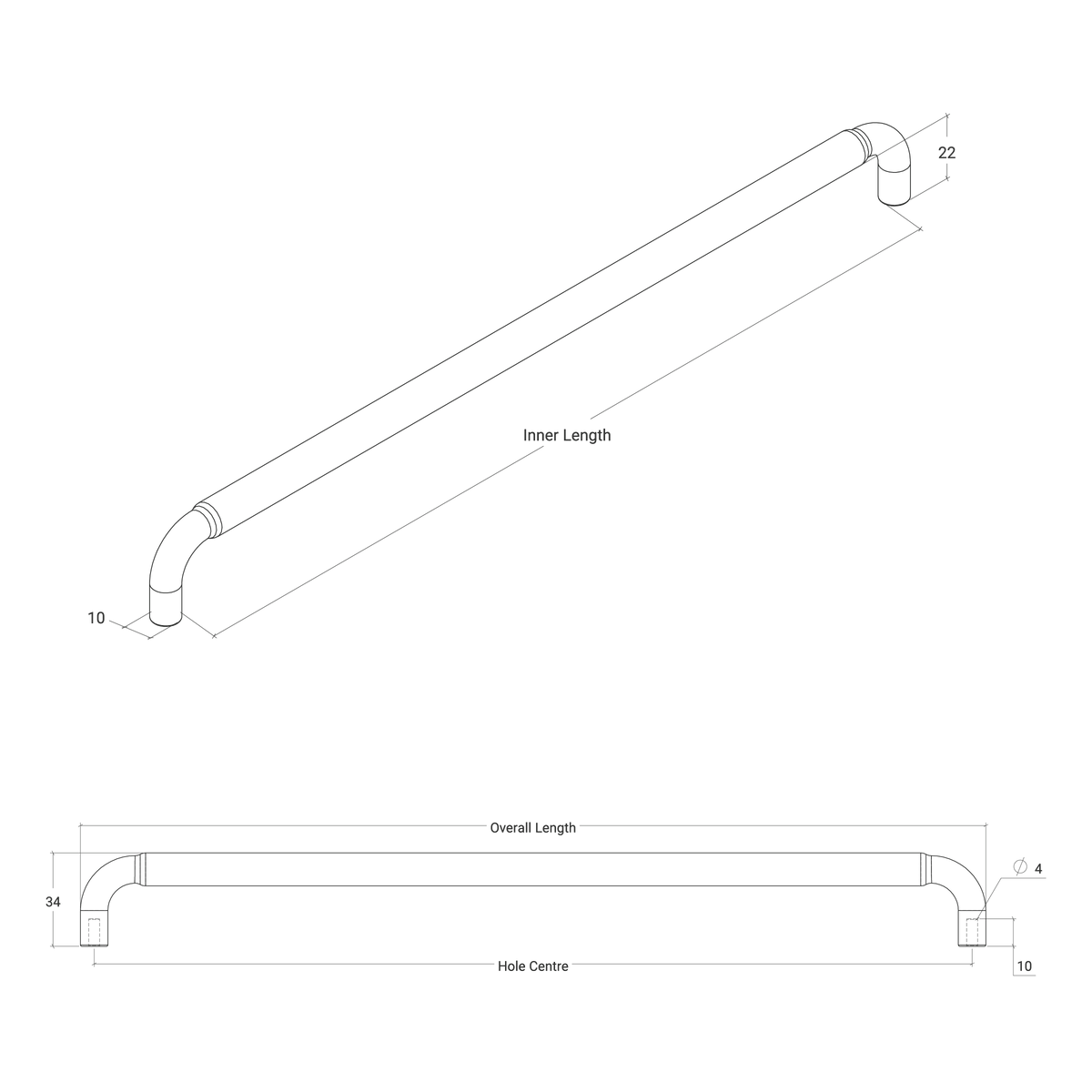 Momo Elba D Handle 608mm in Bronze – Momo Handles