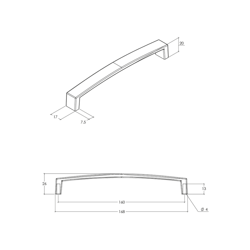 Momo New Hampton D Handle 160mm in Bronze – Momo Handles